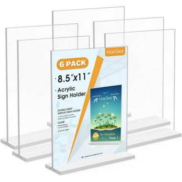 Fabulas Tabletop Acrylic Sign Holder 8.5 x 11, Clear Plastic Paper ...