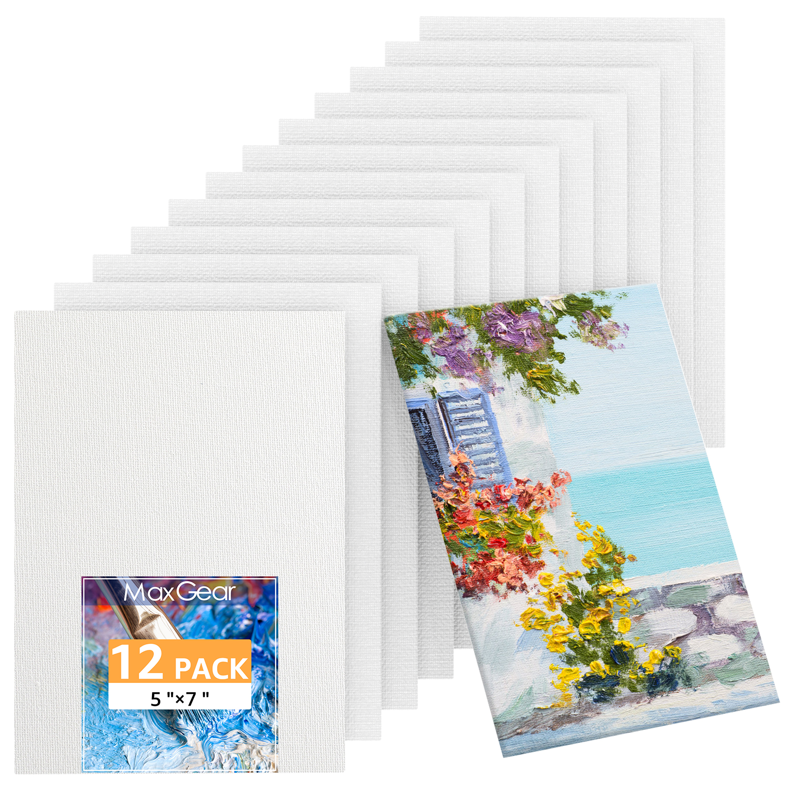 Arteza Canvas Panels, Classic, 5"x7",White, Blank Canvas Boards for ...