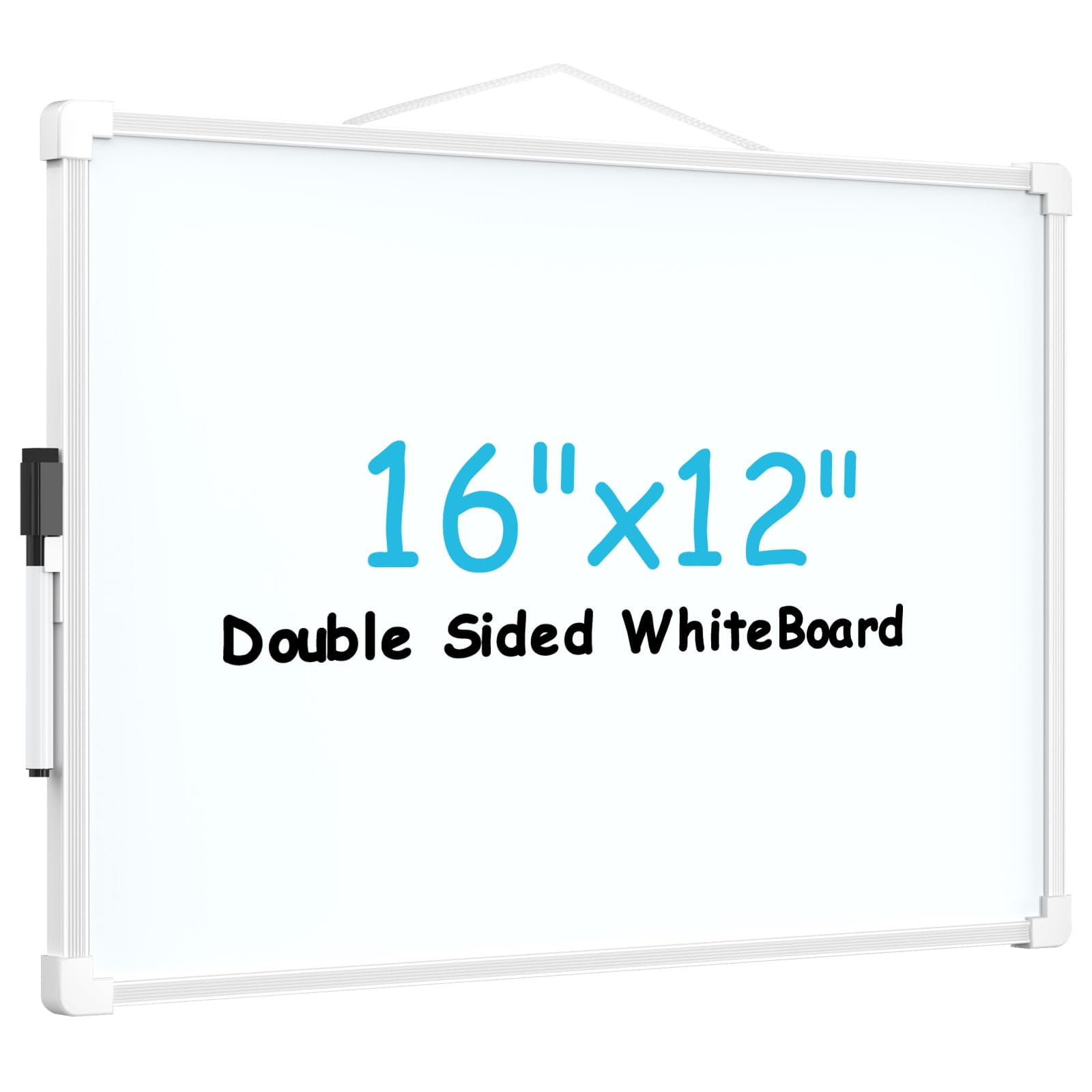 MaxGear Double-Sided Dry Erase Board, 16"x12" Mini Hanging Whiteboard ...