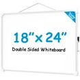 MaxGear Double-Sided Dry Erase Board, 24"x18" Hanging Whiteboard, White ...