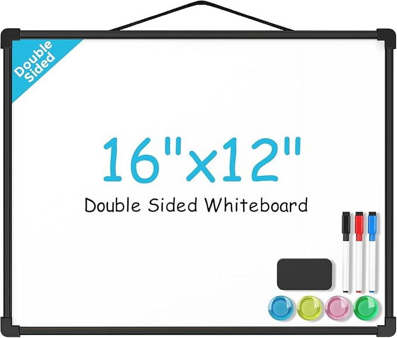 MaxGear Double-Sided Dry Erase Board for Wall, 16"x12" Hanging ...