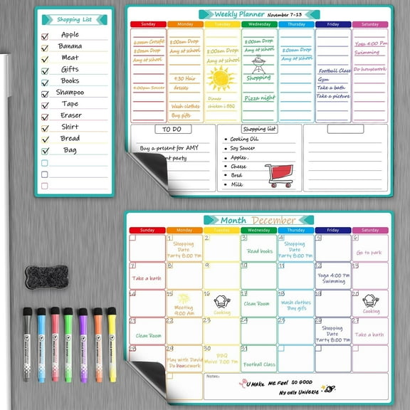 Magnetic Calendar for Refrigerator 2026 Fridge White Board Dry Erase ...