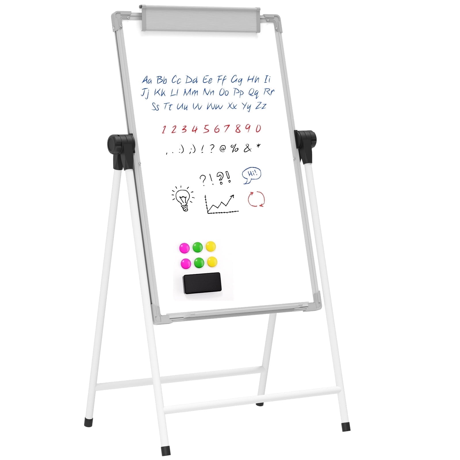 MaxGear 36" x 24" Magnetic Portable Dry Erase Easel Whiteboard - Height ...