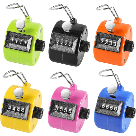 MaxGear Handheld Tally Counter, 4-Digit Count, Pack of 6, Mechanical ...
