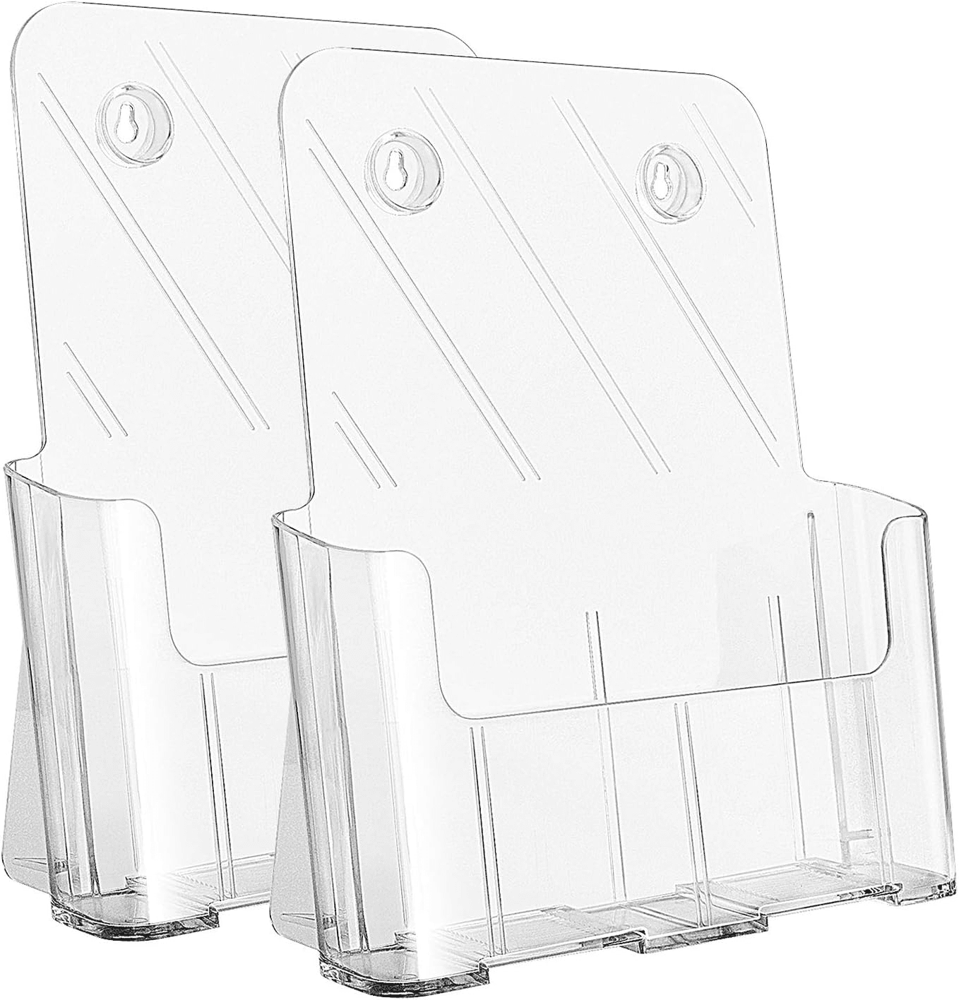 MaxGear Acrylic Brochure Holder 8.5W x 11H, 2-Pack Clear Desk Wall ...