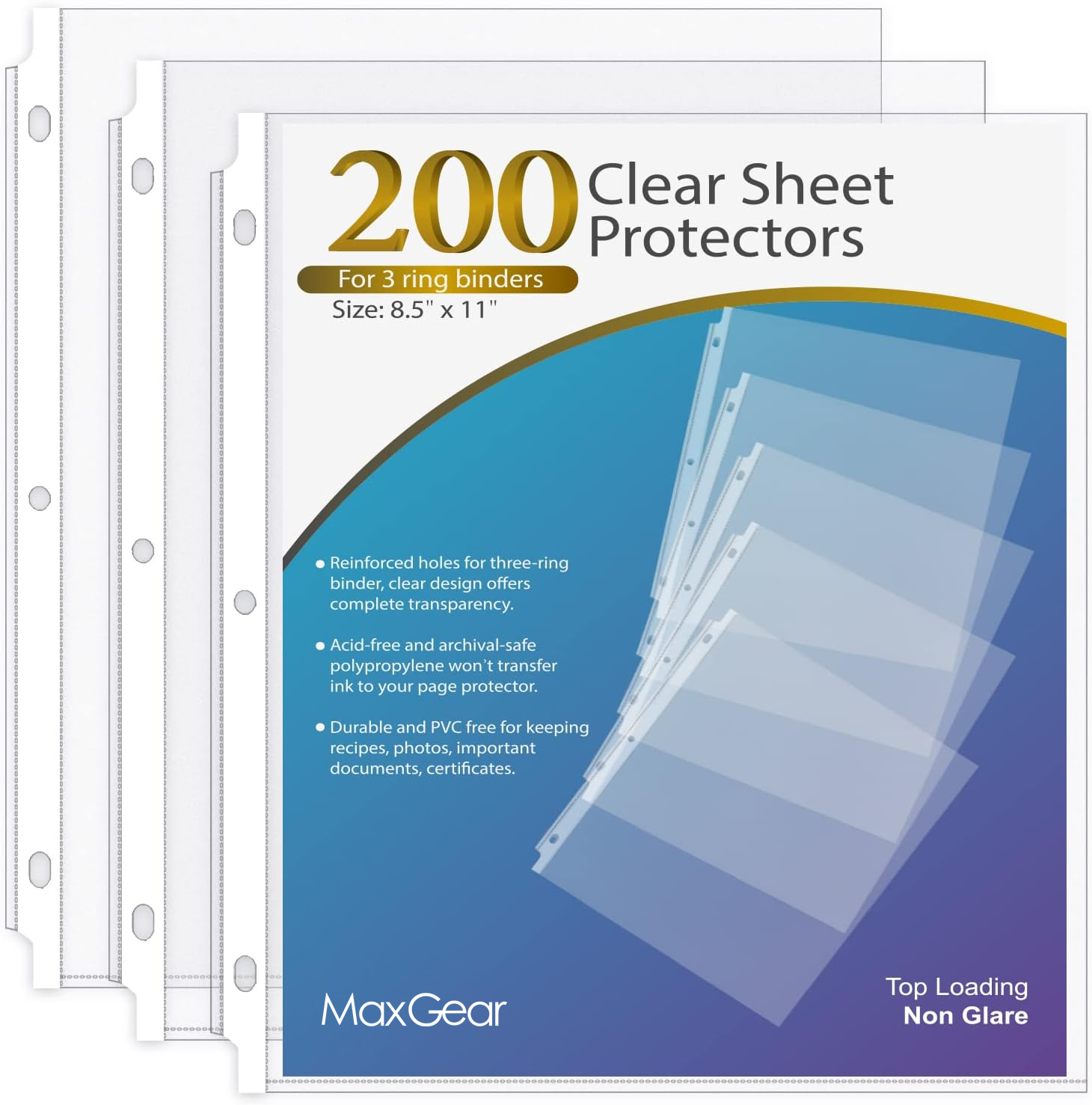 C-Line Heavyweight Polypropylene Sheet Protector, Clear, 2", 11 x 8 1/2 ...