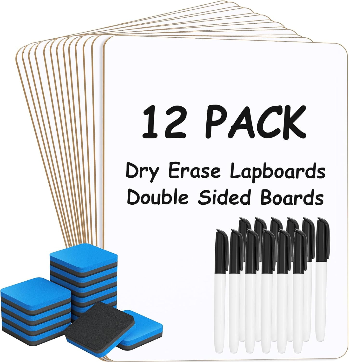 MaxGear Small White Board 12 Pack Dry Erase Boards, 9''x 12'' Mini ...