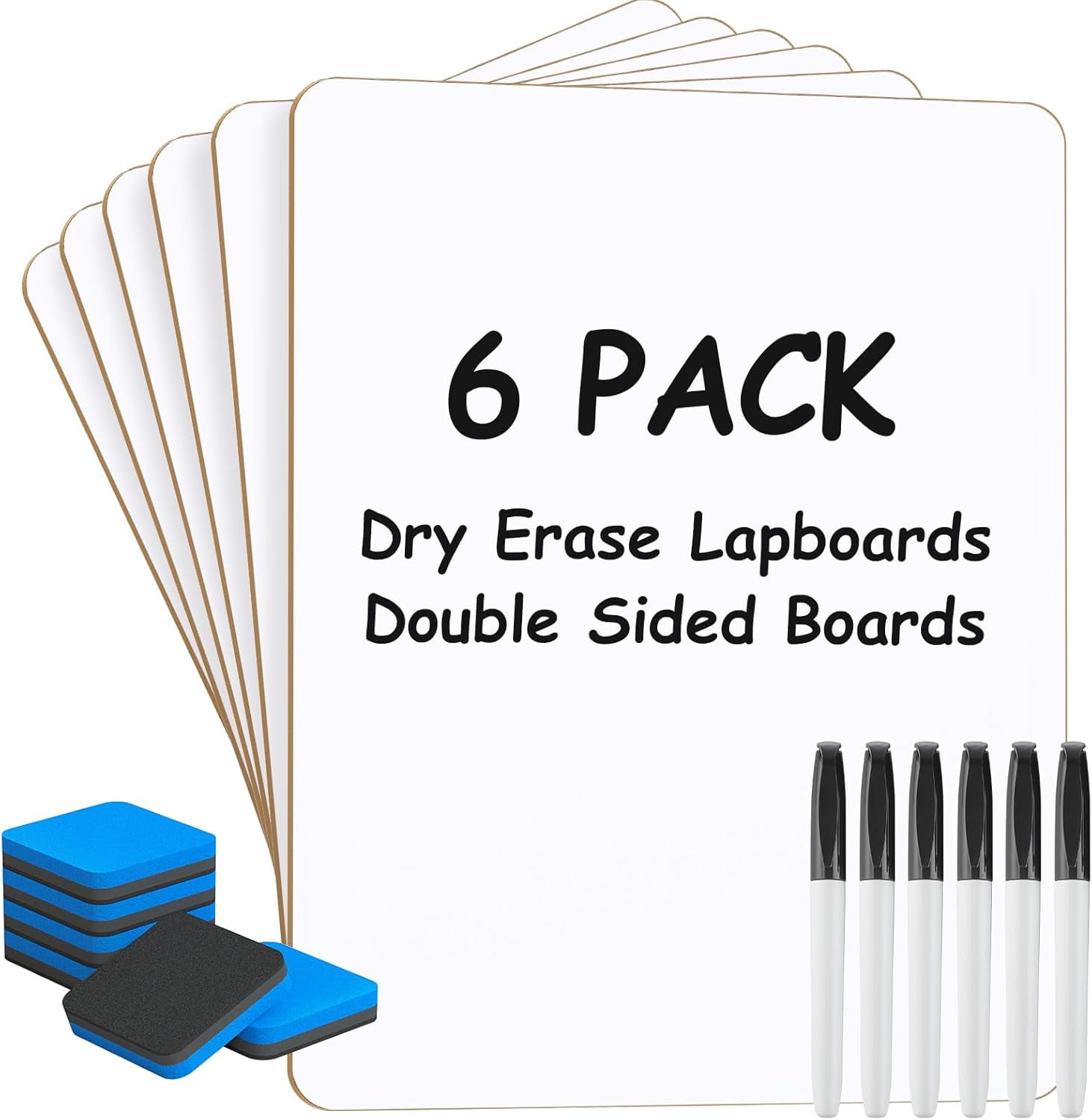 MaxGear Small White Board Dry Erase Boards 6 Pack, 9" x 12" Mini ...