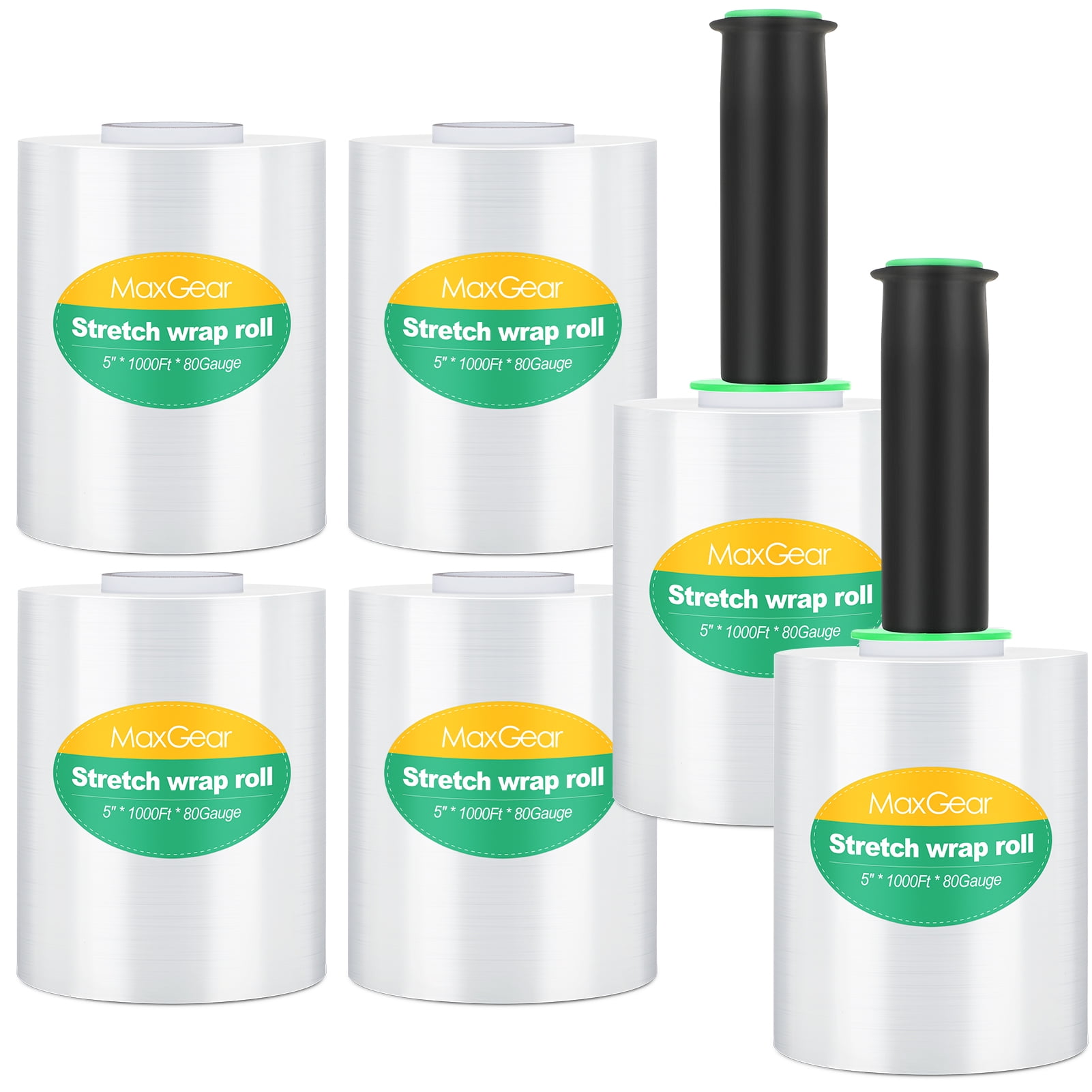 MaxGear Industrial Stretch Wrap 6 Pack, Mini Shrink Wrap (5"x1000Ft ...