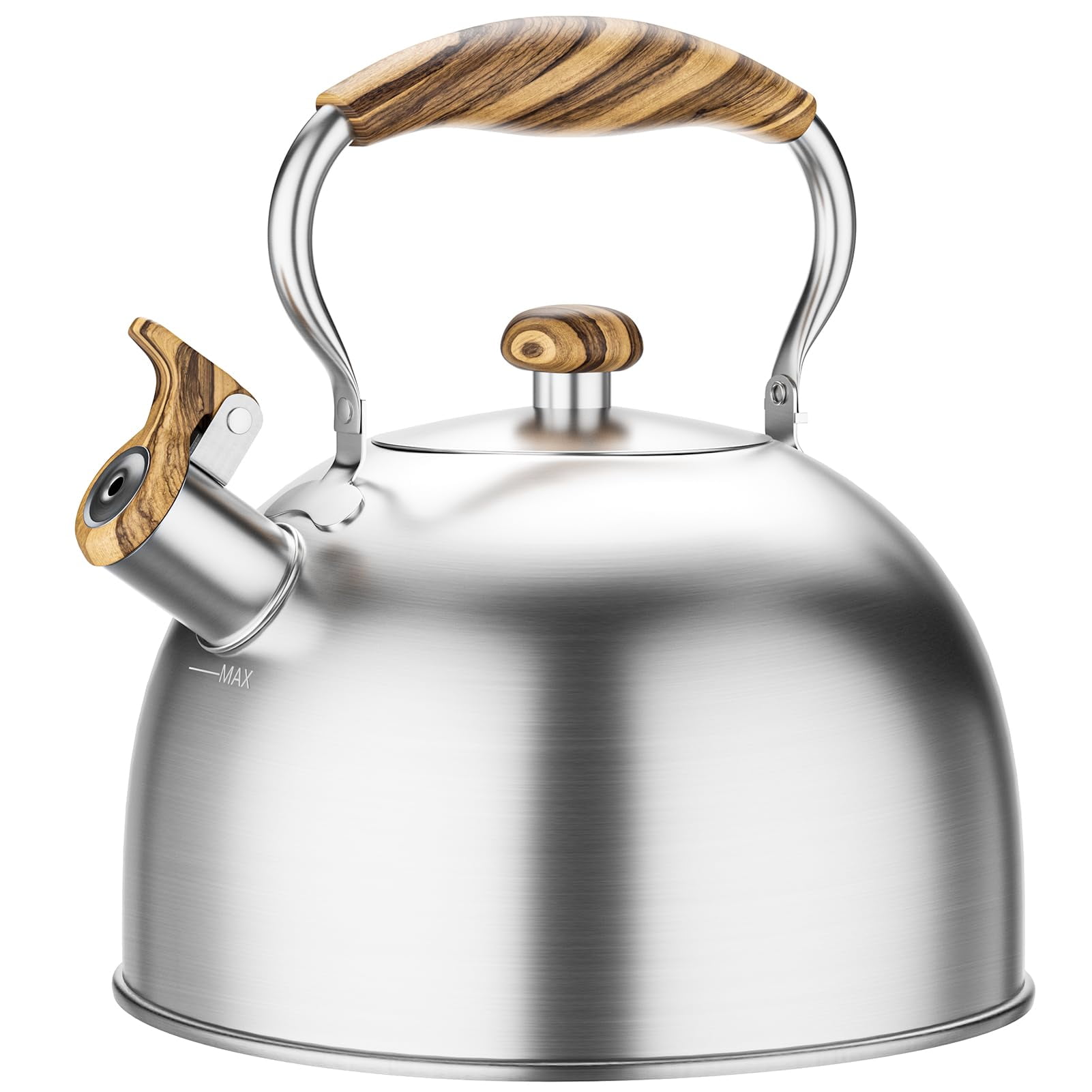 MaxGear Stovetop Whistling Tea Kettle 2.5L Food Grade Stainless Steel ...