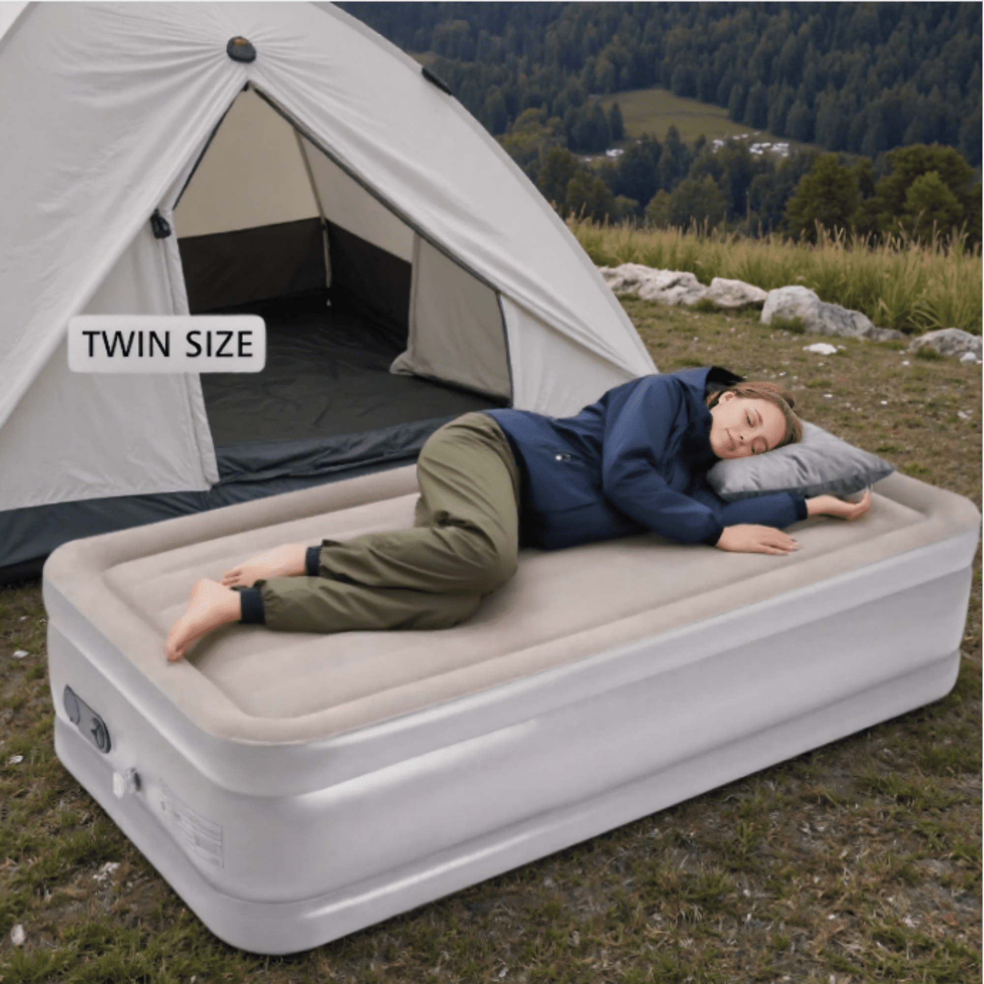 MaxKare 18" High Air Mattress with Built-in Pump & Carry Bag, Air Bed ...