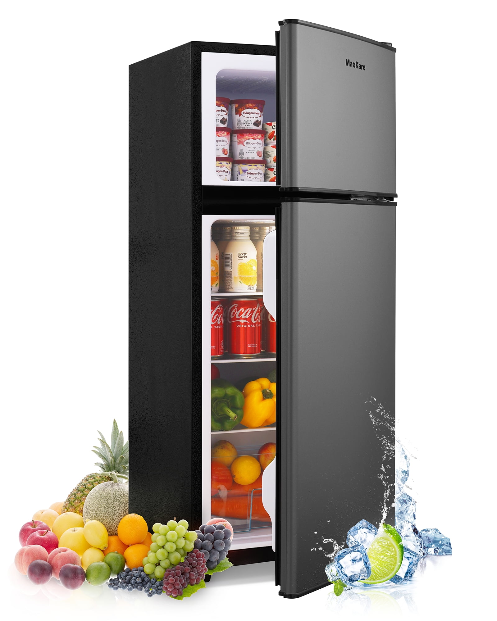 MaxKare 3.6 Cu.Ft Mini Fridge Freezer Combo, Compact Small Refrigerator ...