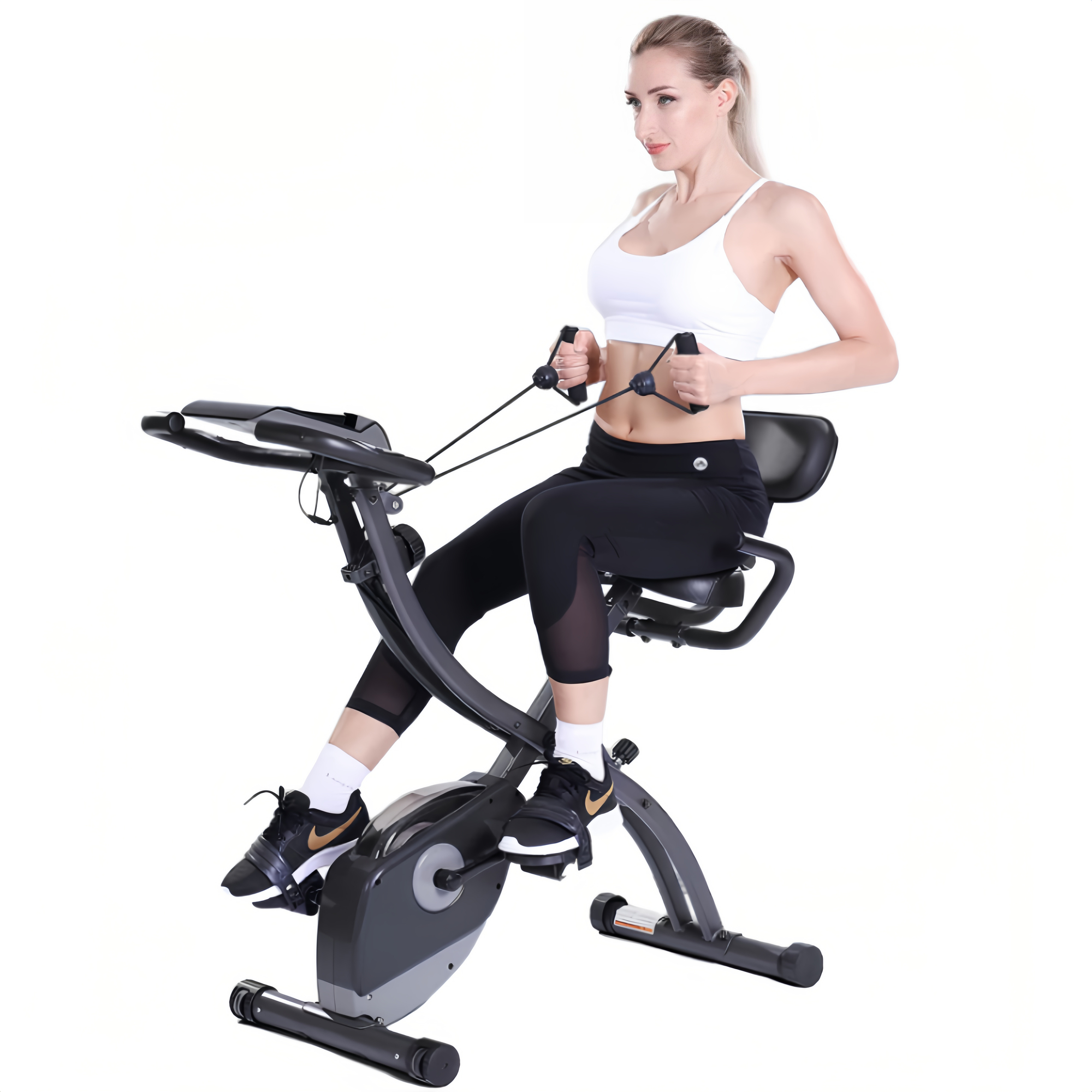 Costway Folding Pedal Exercise Bike with Adjustable Resistance Full ...