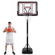 Costway Height Adjustable Portable Basketball Hoop System Shatterproof ...