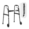 MaxKare Folding Walker with Wheels, 30.5"-37.5" Adjustable Height ...
