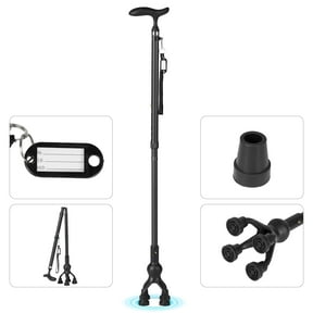 Rehand Adjustable Folding Walking Cane with 4 Tipped Base, 360 Pivot ...