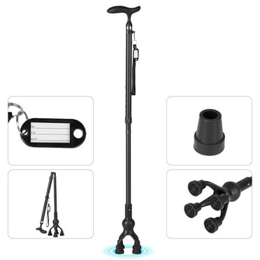Medline Quad Walking Cane with Small Base, 29-In to 38-In Adjustable ...