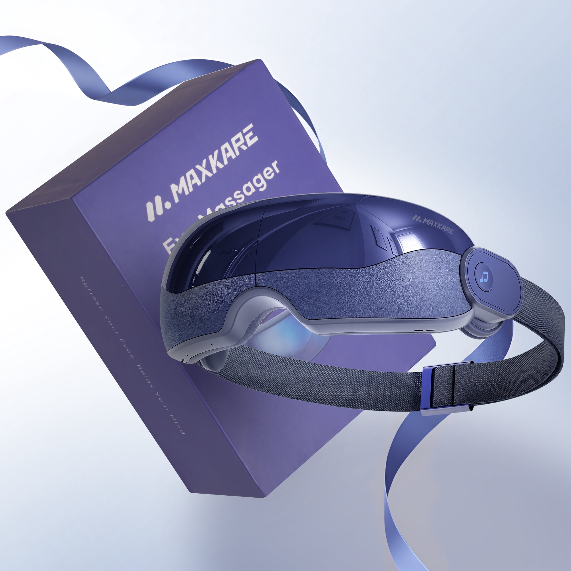 MaxKare Heated Eye Massager with Air Pressure, Open-View Foldable ...