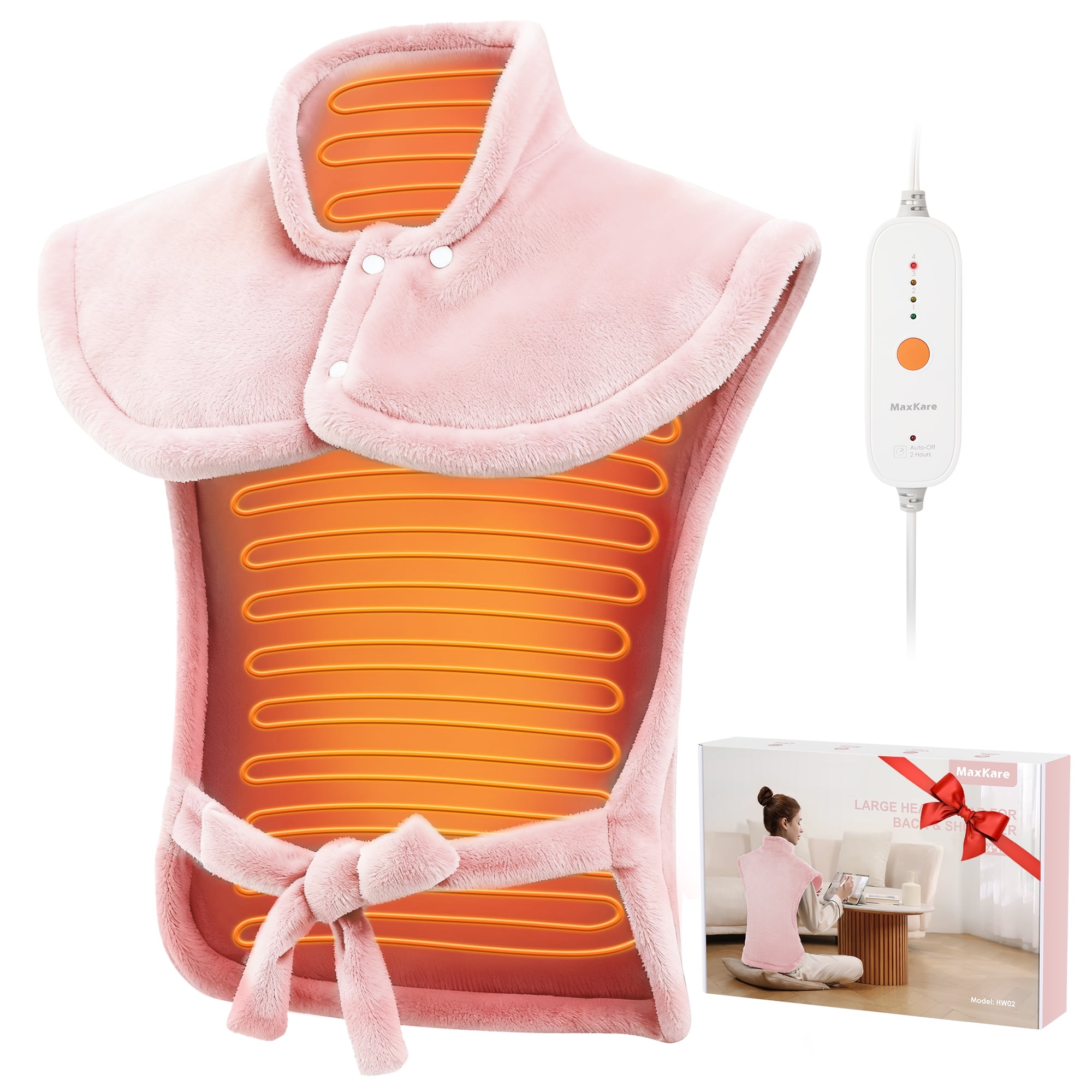MaxKare Ultra Soft Heating Pad with 4 Heat Settings & Auto Shut-off for ...