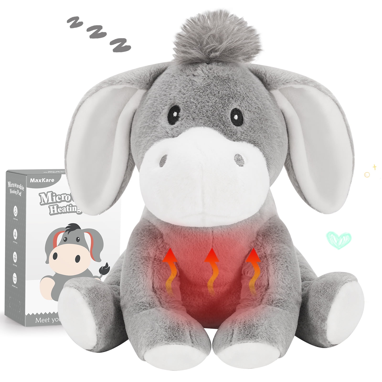 MaxKare Microwavable Heating Pad Heatable Stuffed Animal for Anxiety ...