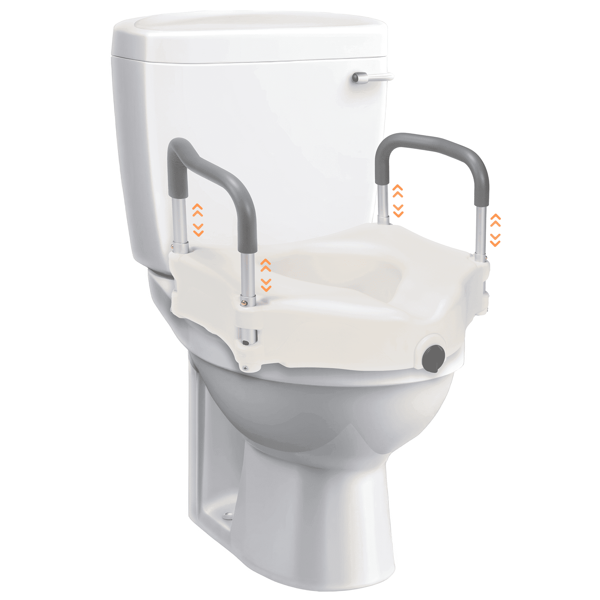 MaxKare Raised Toilet Seat with 2-Level Adjustable Height Handles ...