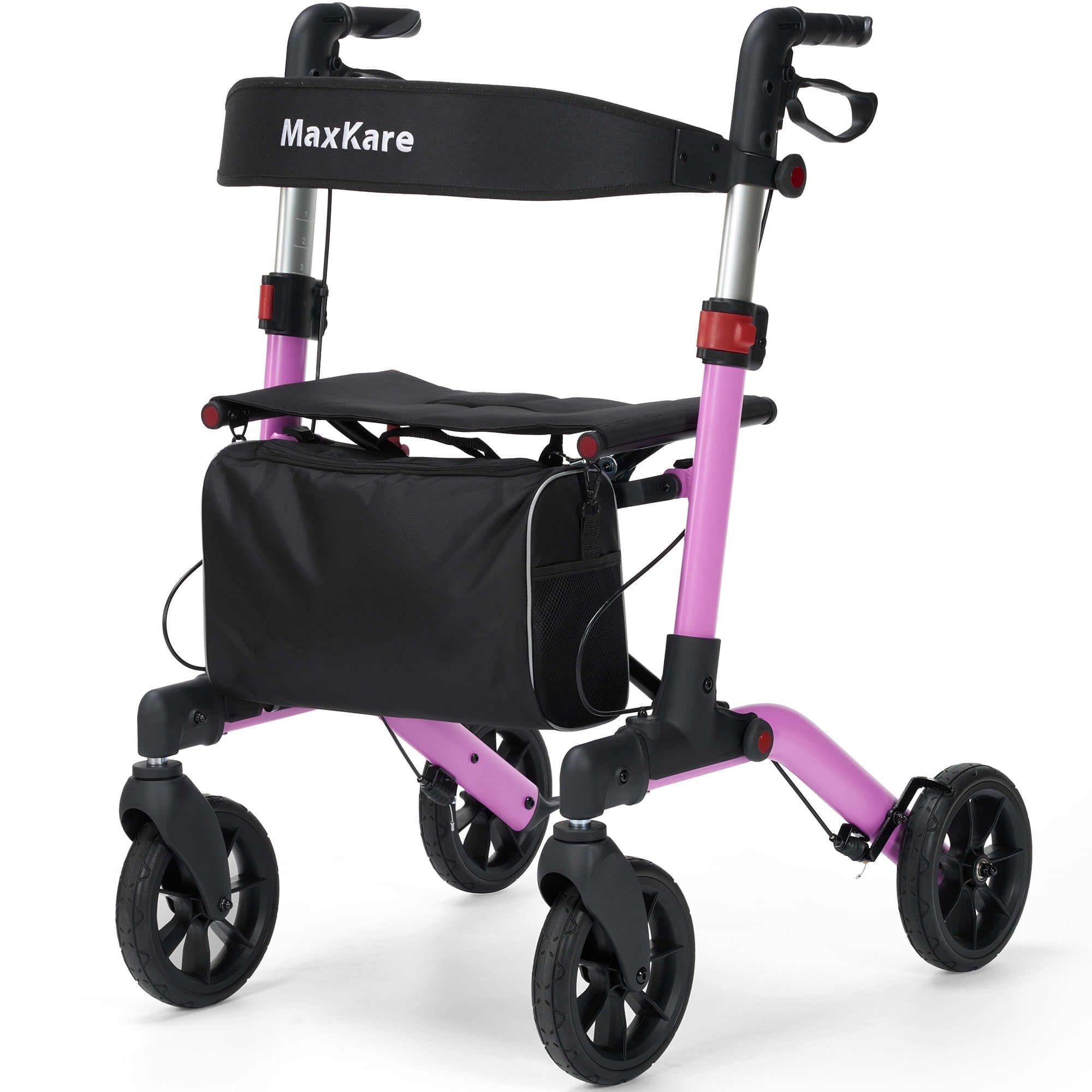MaxKare Rollator Walker with 8” All Terrain Wheels, 8 Level Adjustable ...