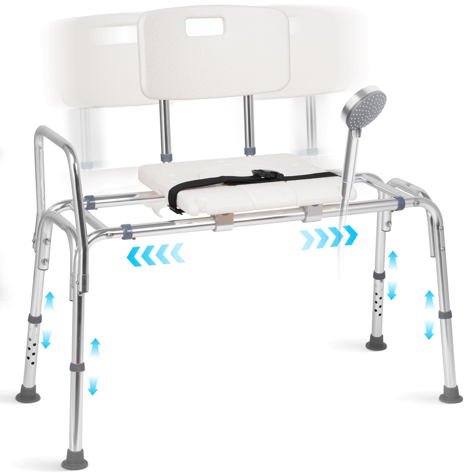 MaxKare Sliding Transfer Bench for Bathtub, 9 Levels Adjustable Height ...