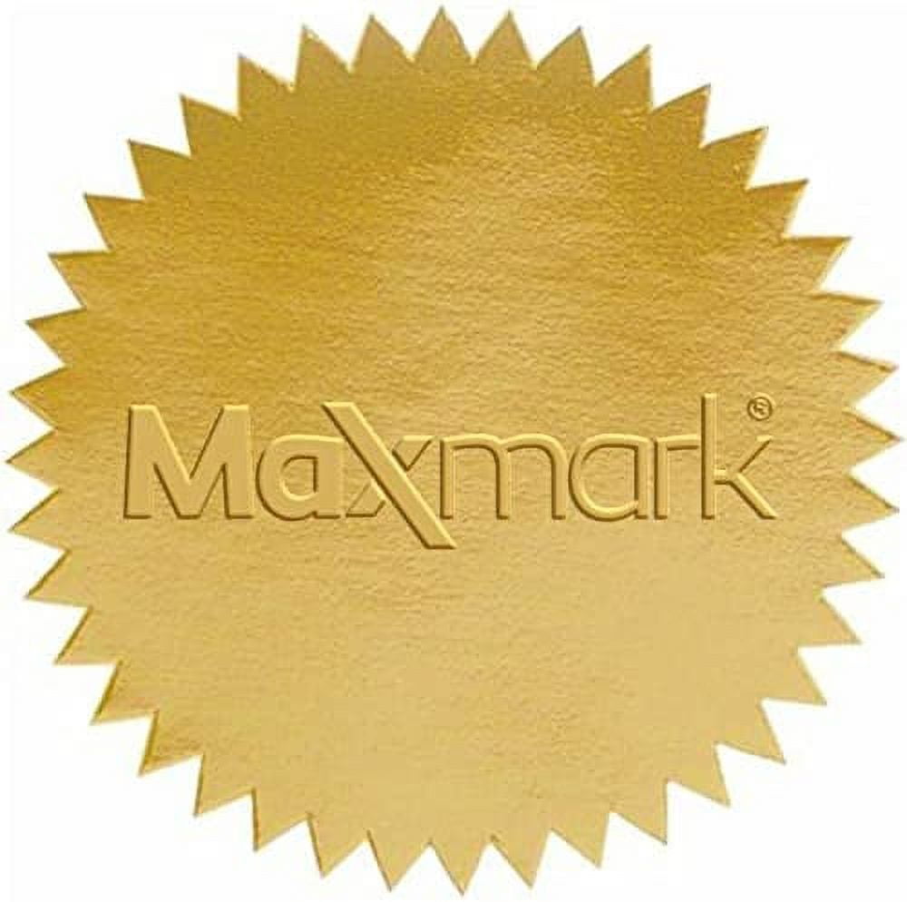 MaxMark 1.75" Self Adhesive Glossy Gold Seal Labels for Certificates ...