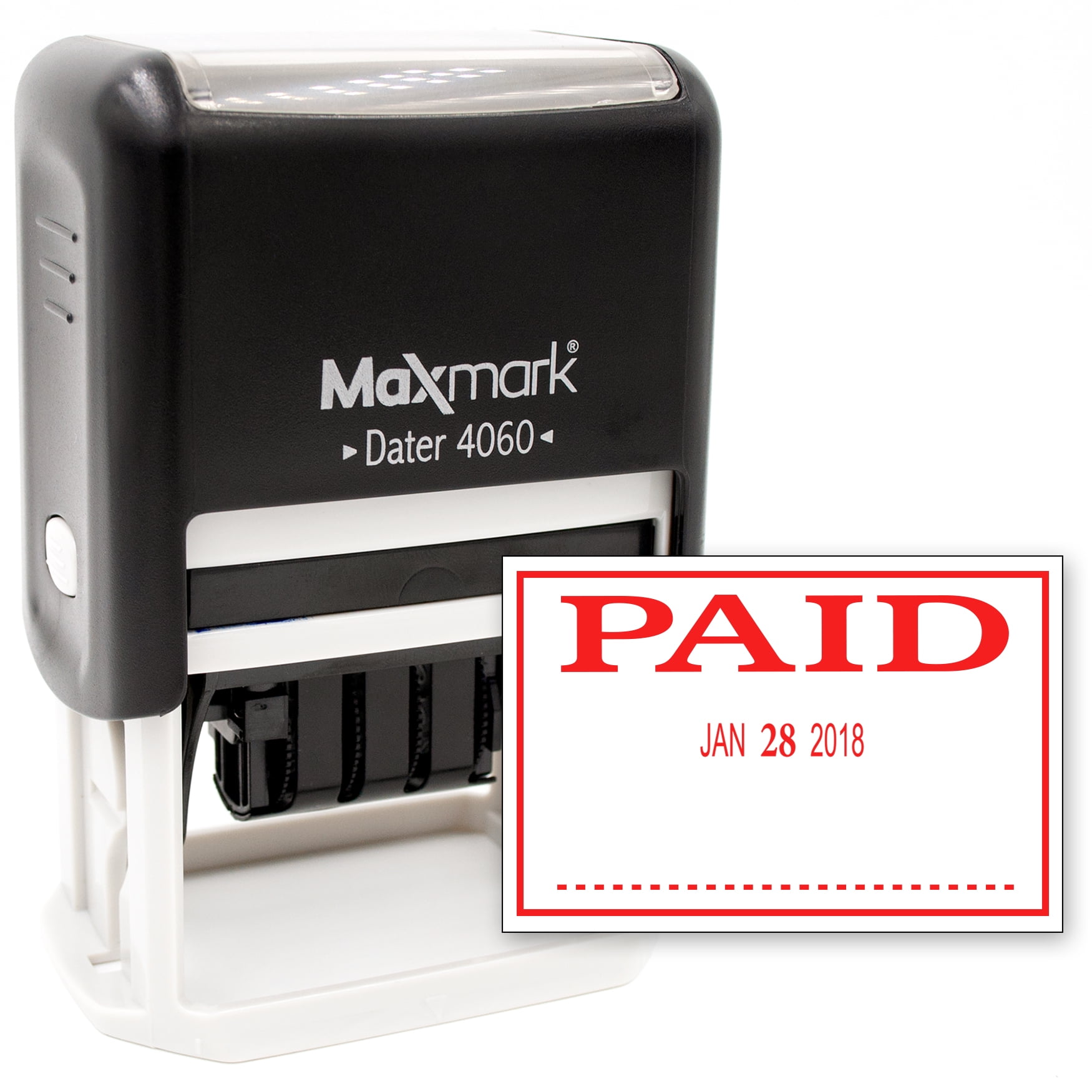 MaxMark Large Date Stamp with PAID Self Inking Date Stamp, Large Size ...