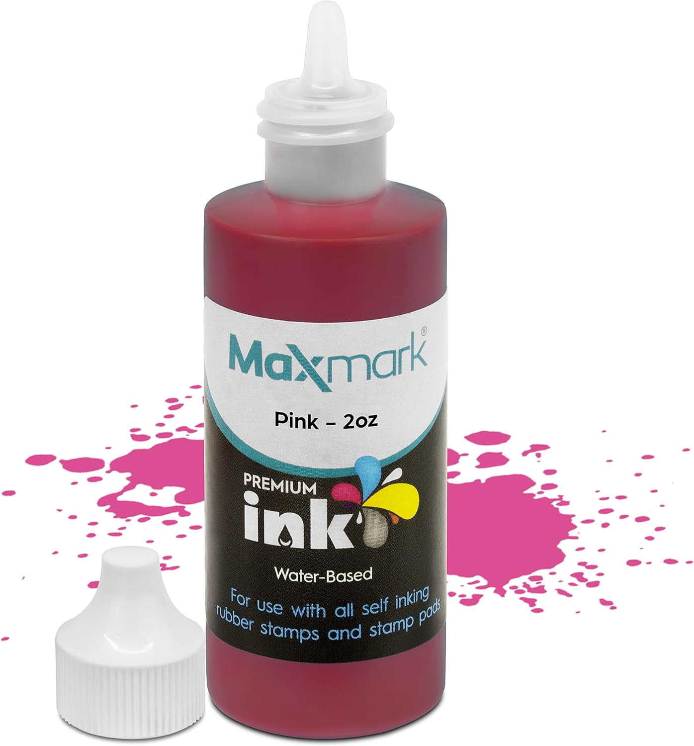 MaxMark Premium Refill Ink for self inking stamps and stamp pads, Pink ...