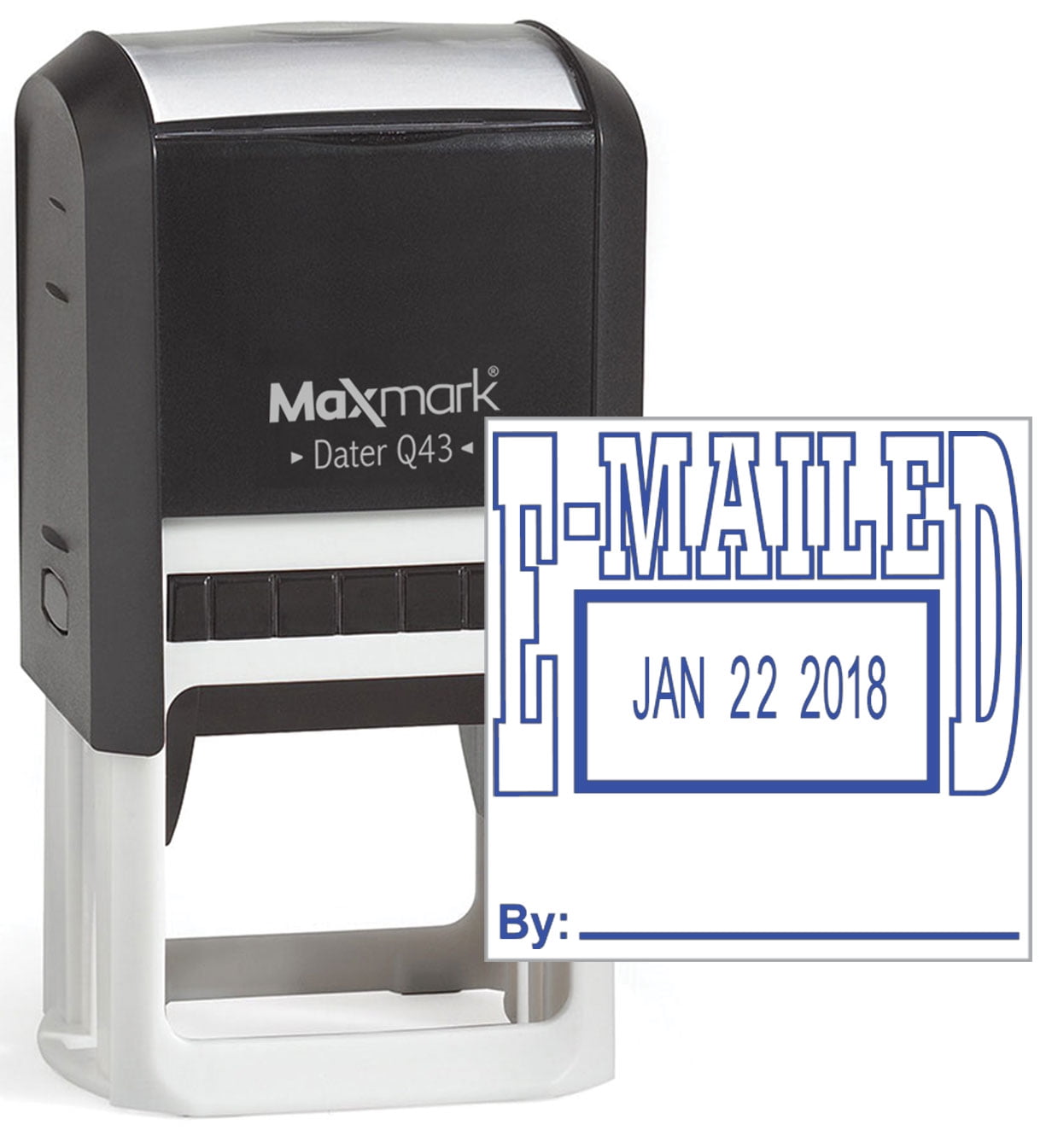 MaxMark Q43 (Large Size) Date Stamp with "E-MAILED" Self Inking Stamp ...