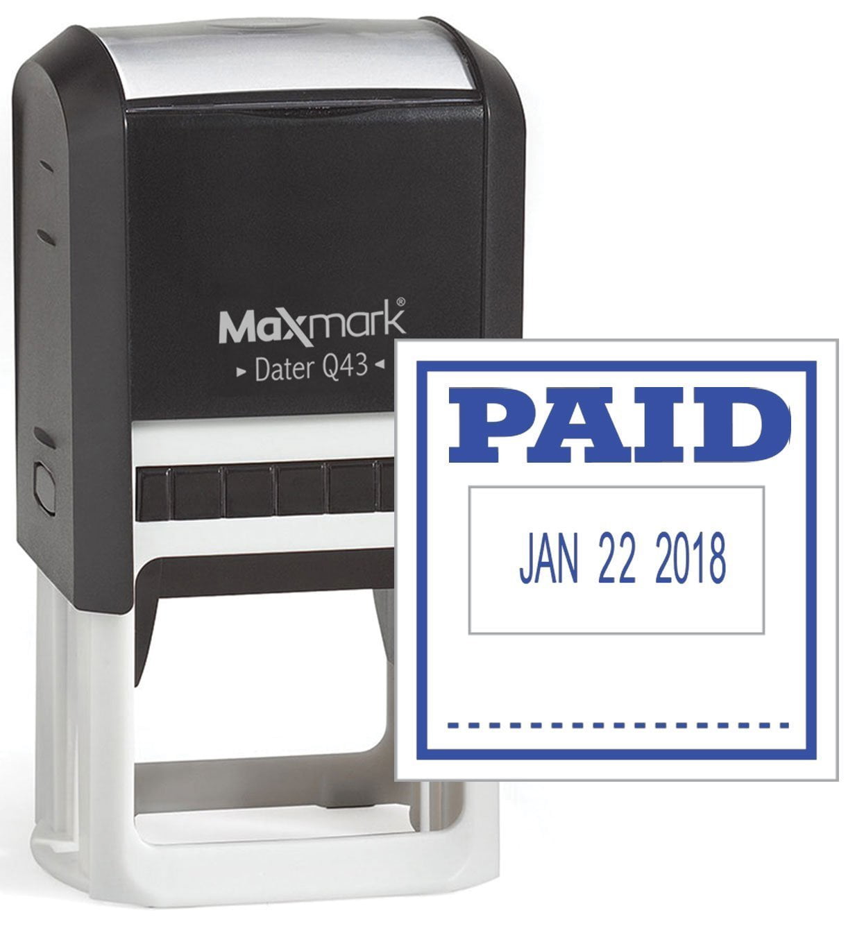 MaxMark Q43 (Large Size) Date Stamp with "PAID" Self Inking Stamp ...