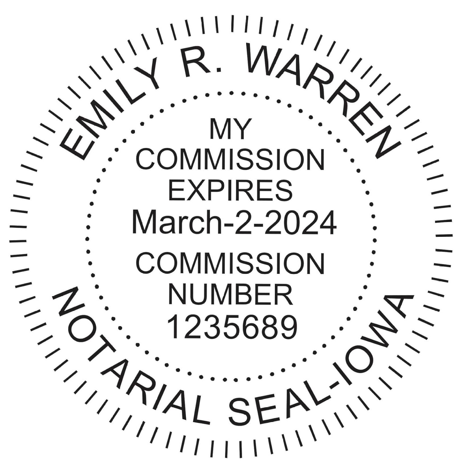 MaxMark Round Notary Pre-Inked Stamp for State of Iowa - Walmart.com