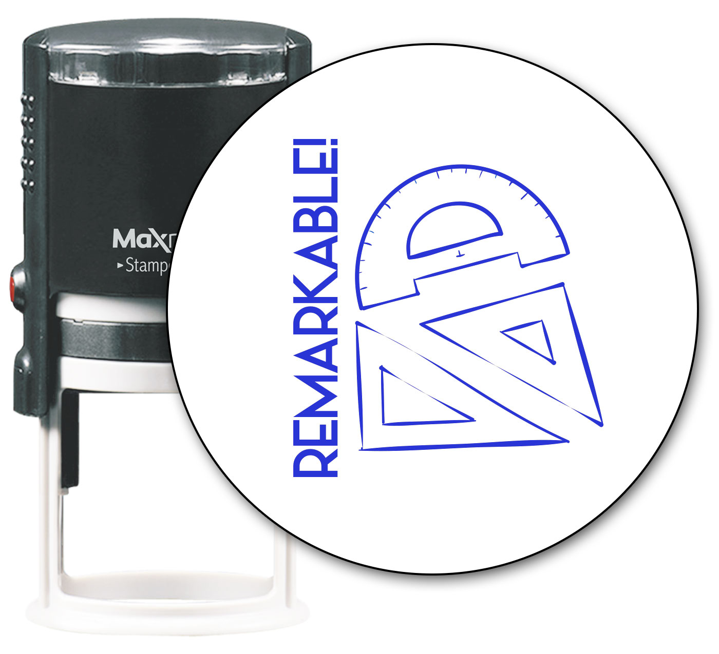 MaxMark Round Teacher Self Inking Stamp - REMARKABLE - Jumbo Series ...