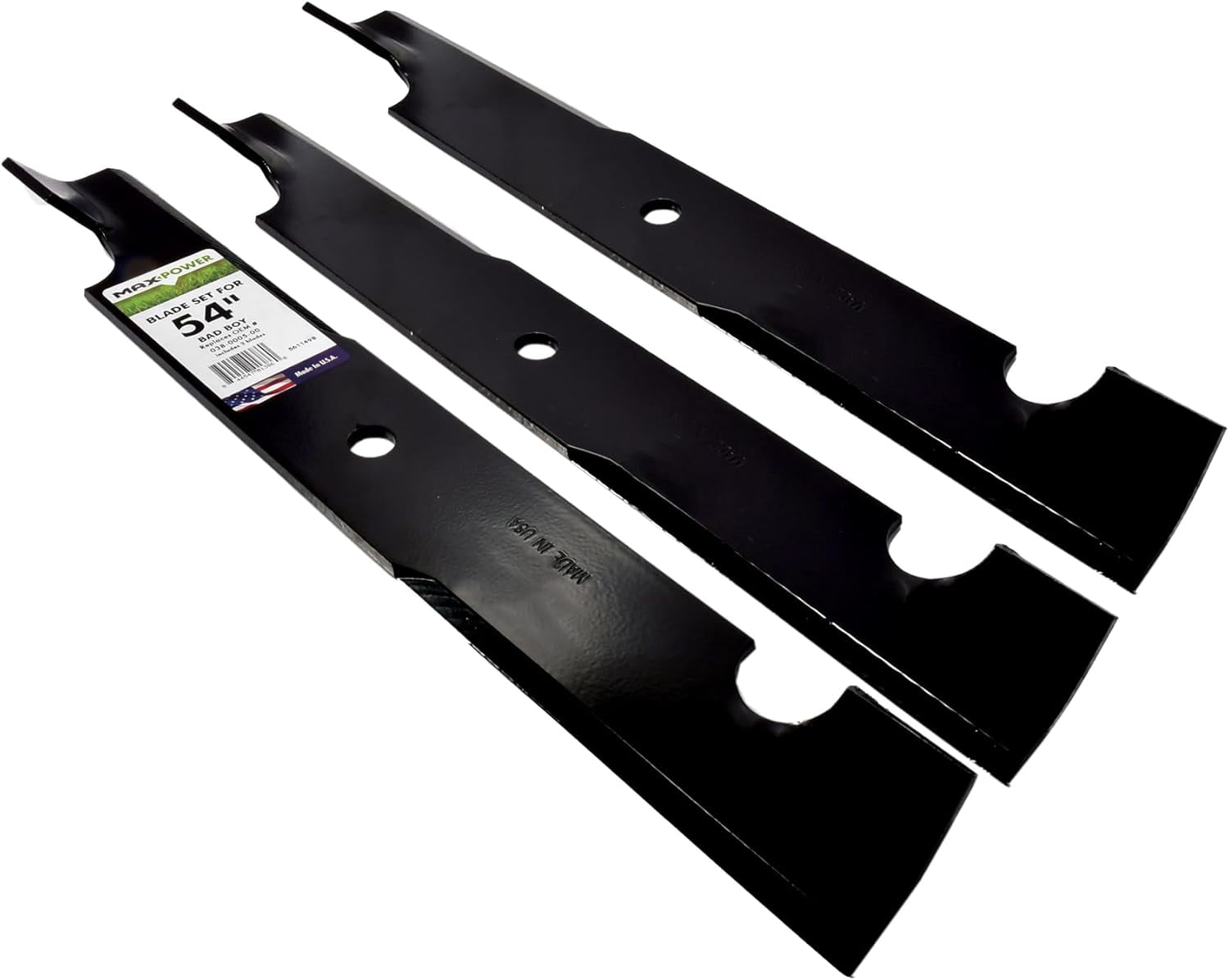 MaxPower 561149B 3 Blade Set for 54" Cut Bad Boy Mowers, Replaces OEM ...