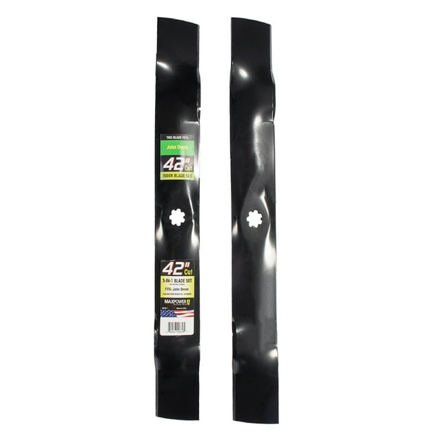 MaxPower 561811 (2) Blade Set for 42" Cut John Deere, Sabre, Scott's ...