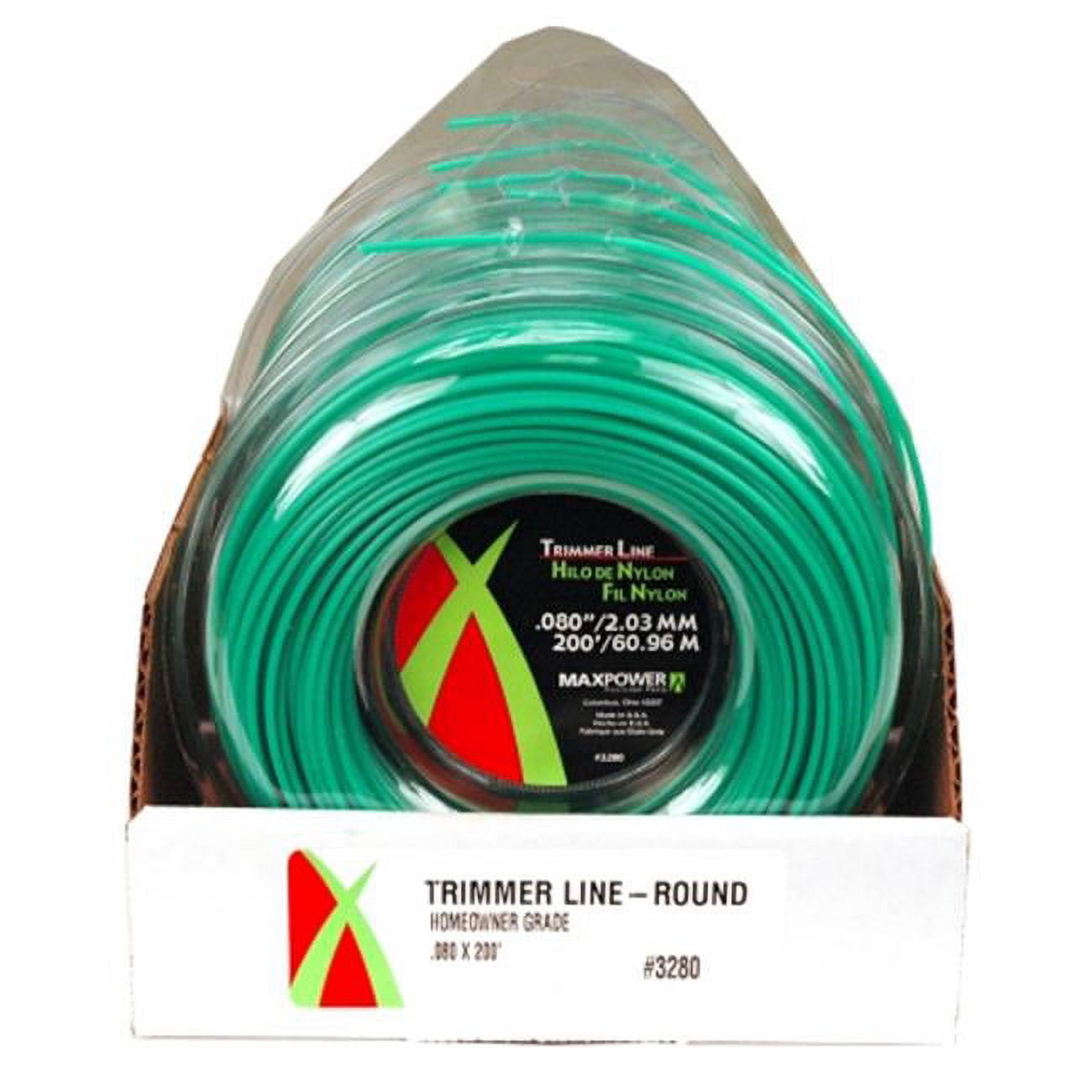 MaxPower RoundCut Residential Grade 0.080 in. D X 180 ft. L Trimmer ...