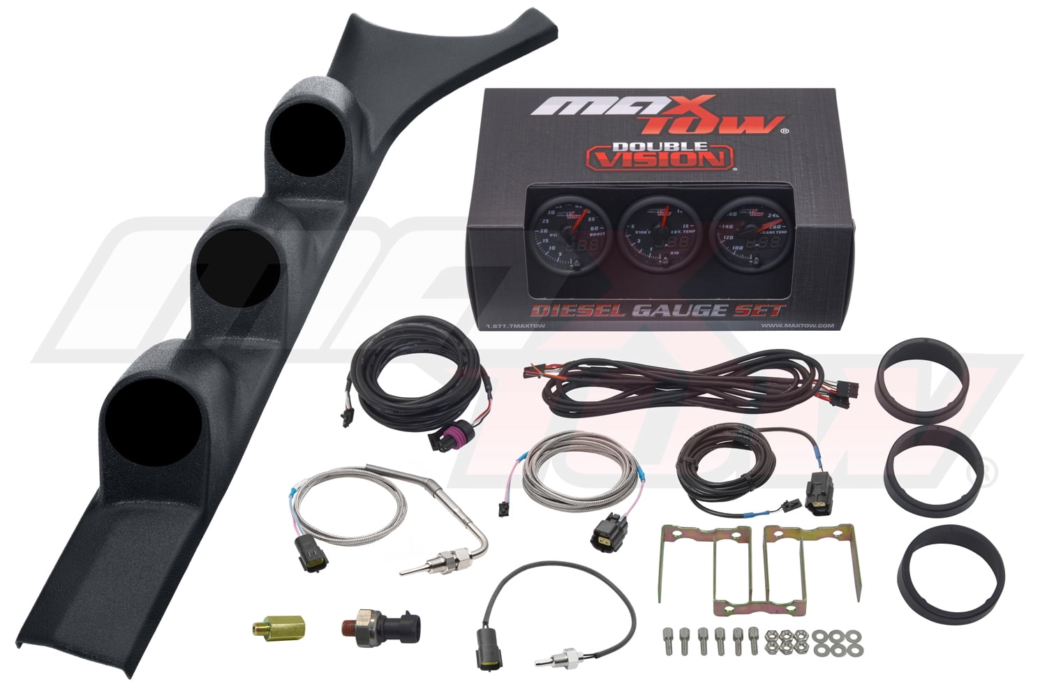 MaxTow | 1986-1993 Dodge Ram 12v First Gen Cummins Black Triple Gauge ...