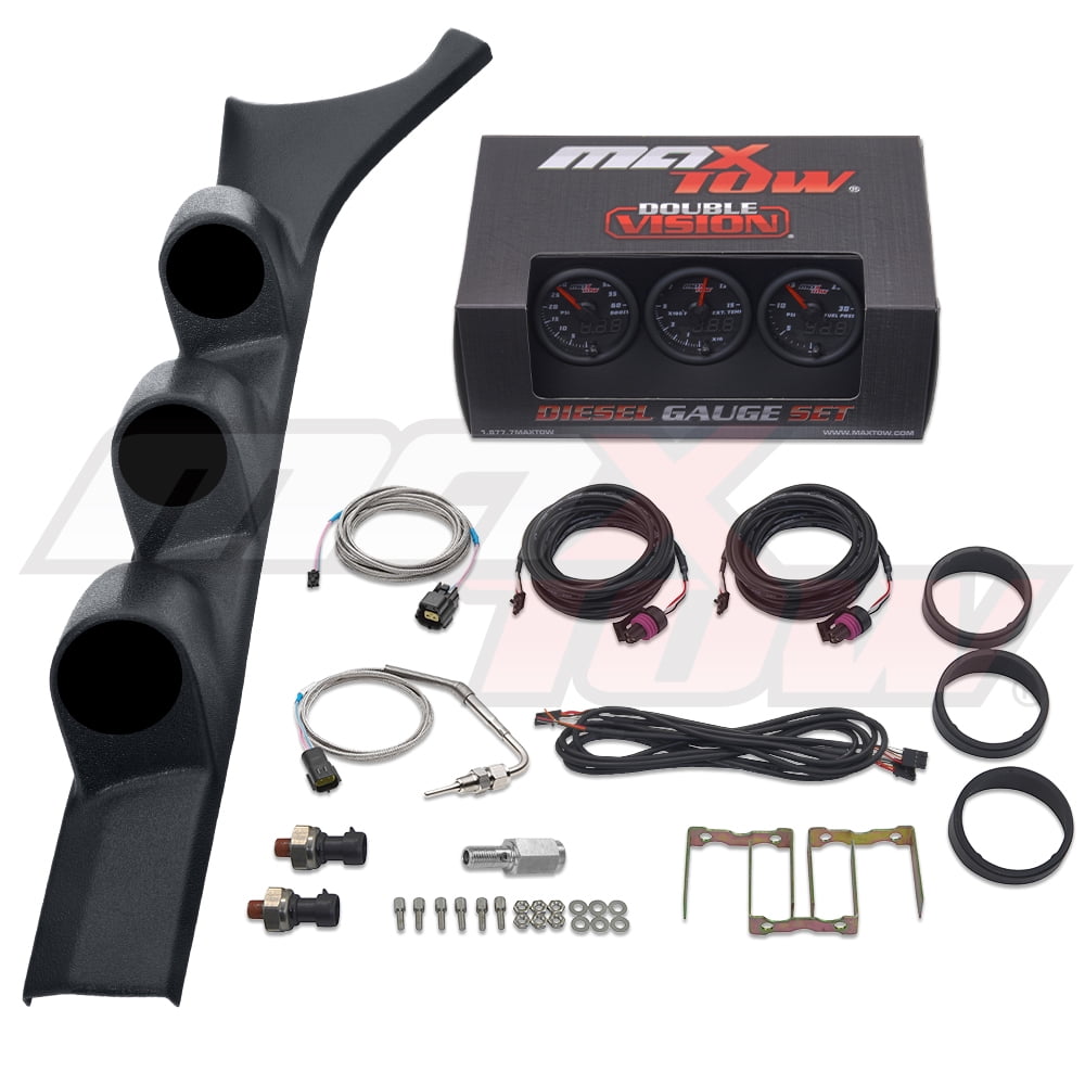 MaxTow | 1986-1993 Dodge Ram 12v First Gen Cummins Black Triple Gauge ...