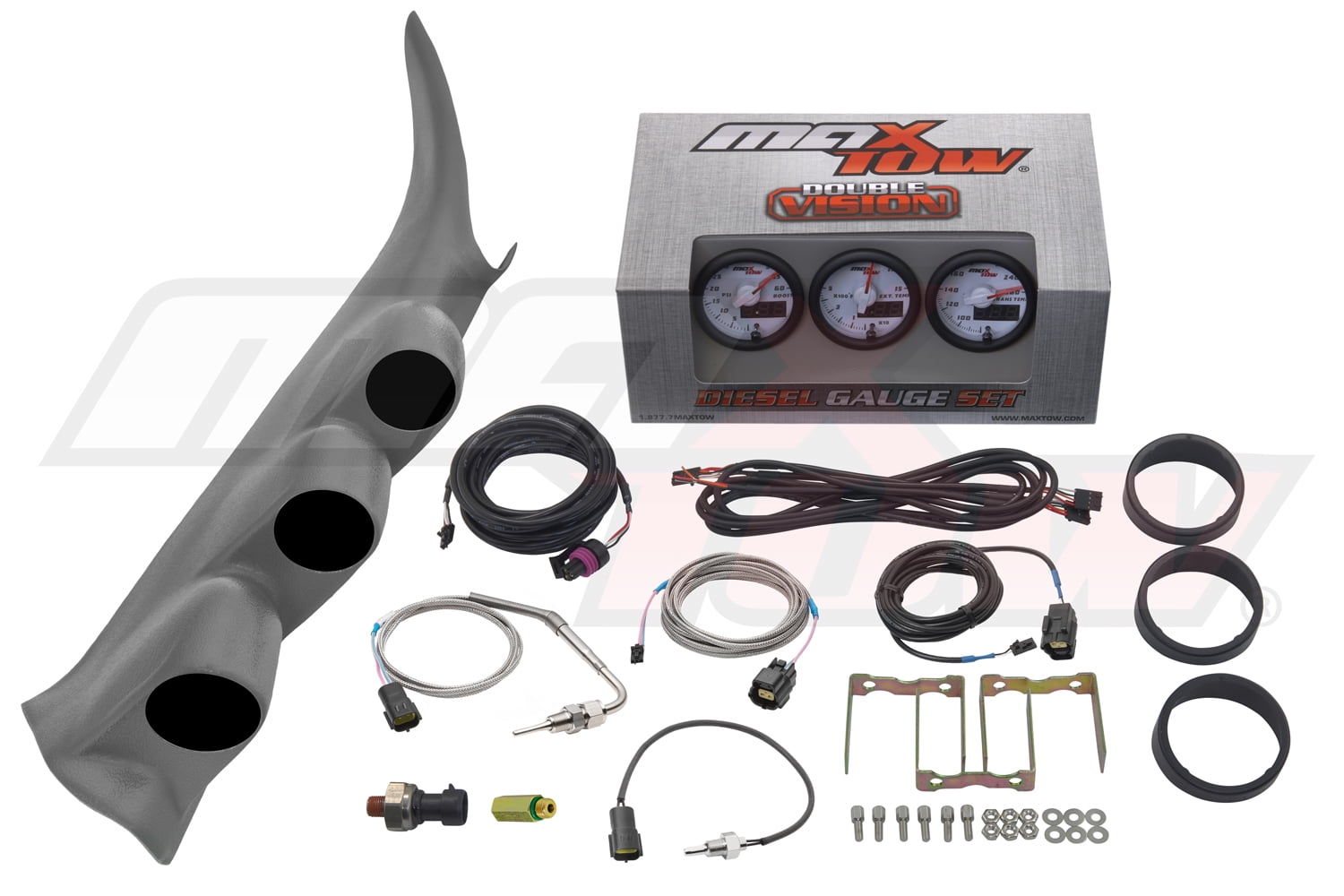 MaxTow | 2000-2006 Chevy Silverado 6.6 Duramax Gray Triple Gauge Pillar ...