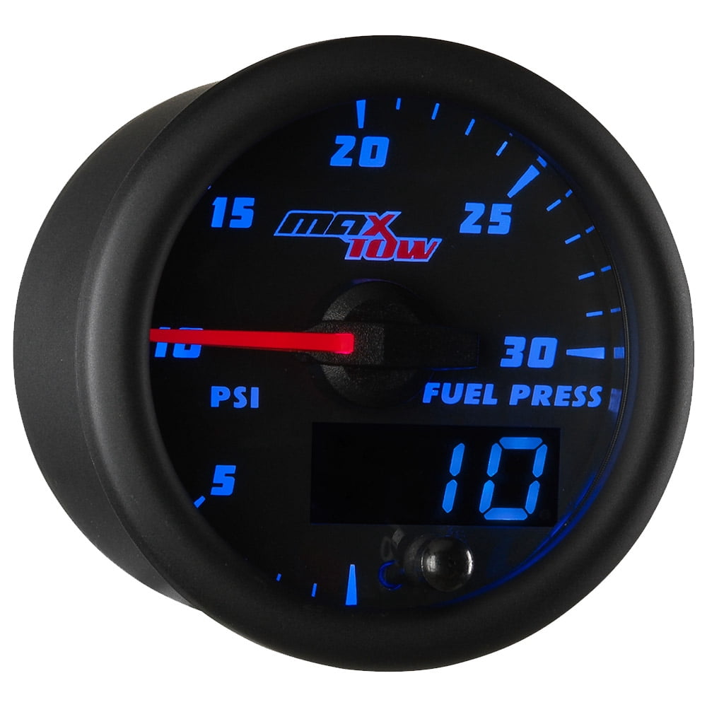 MaxTow | Black & Blue Double Vision Series 30 PSI Fuel Pressure Gauge ...
