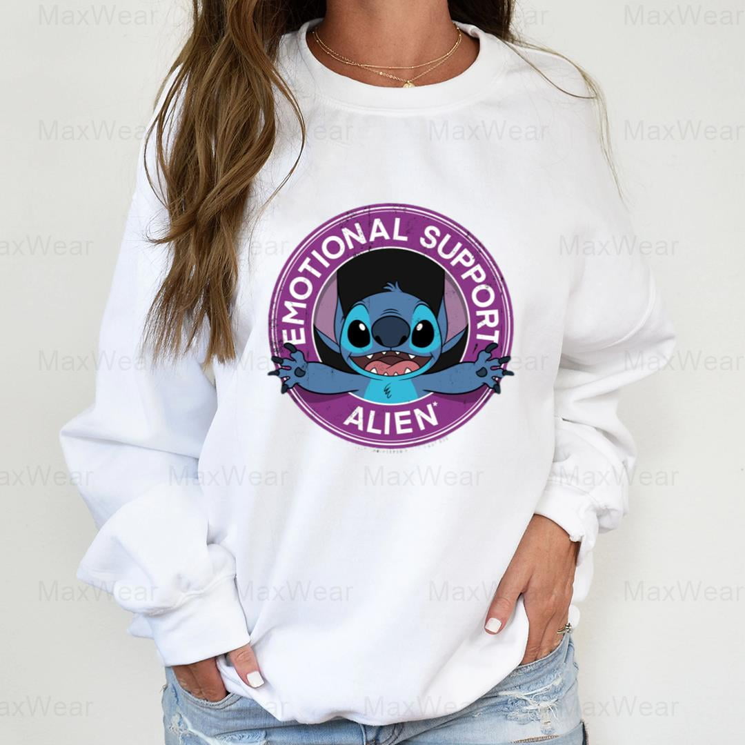MaxWear81 Emotional Support Alien, Xenomorph Alien Parody Sci-Fi Horror Funny Hugs Sweatshirt ...