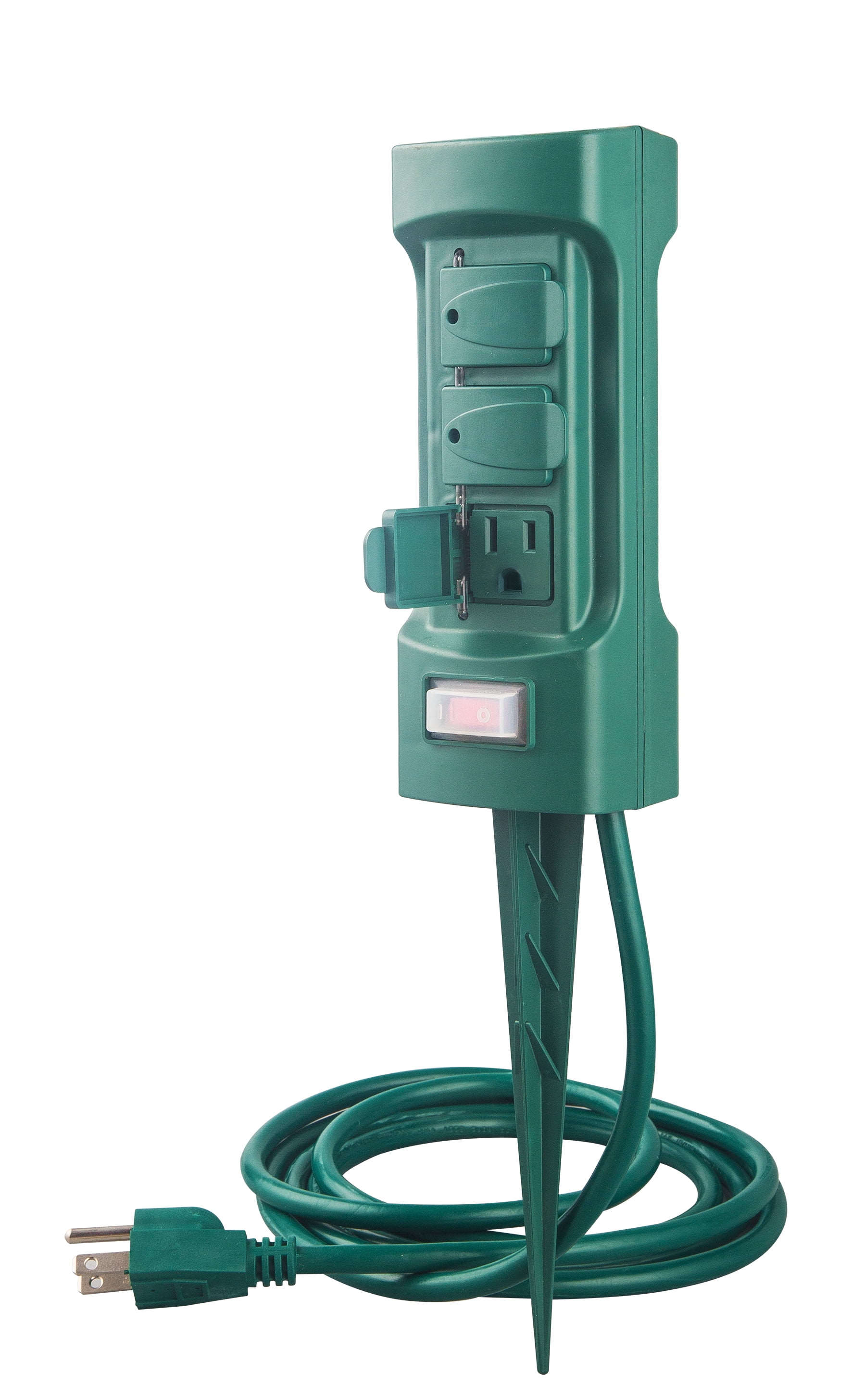 MaxWorks 80710 6-Outlet Double Sided Outdoor Power Stake with Covers-14 ...