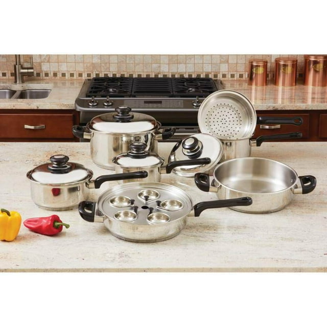 Maxam 17 Piece Stainless Steel Cookware Set - Walmart.com