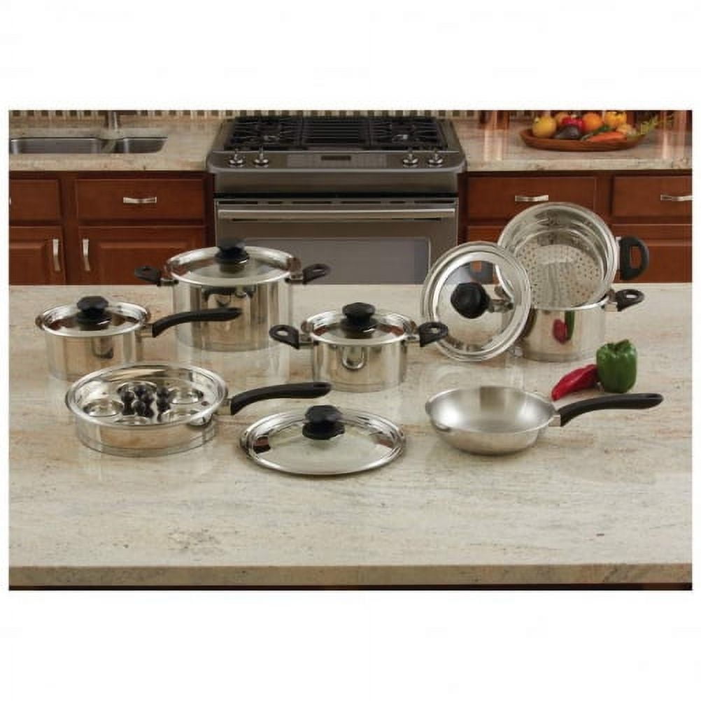Maxam® 18pc Stainless Steel Cookware Set with Steam Control™ Knobs - Walmart.com