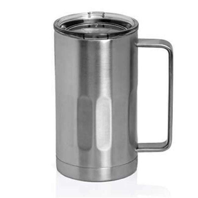 Maxam 20 oz Double Walled Vacuum Insulated Stainless Steel Beer Mug with Lid - Walmart.com