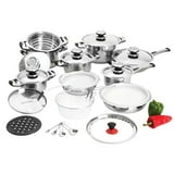 Maxam Professional 28pc Stainless Steel Cookware Set with Pots and Pans ...