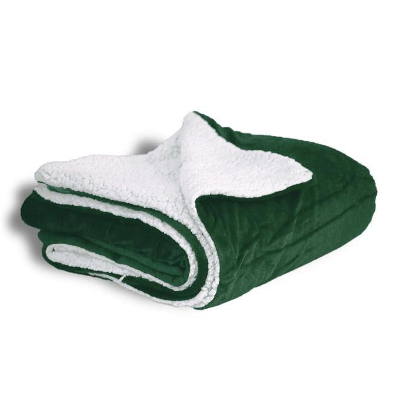 Maxam 50 x 60 in. Micro Mink Sherpa Throw Blanket, Forest Green ...