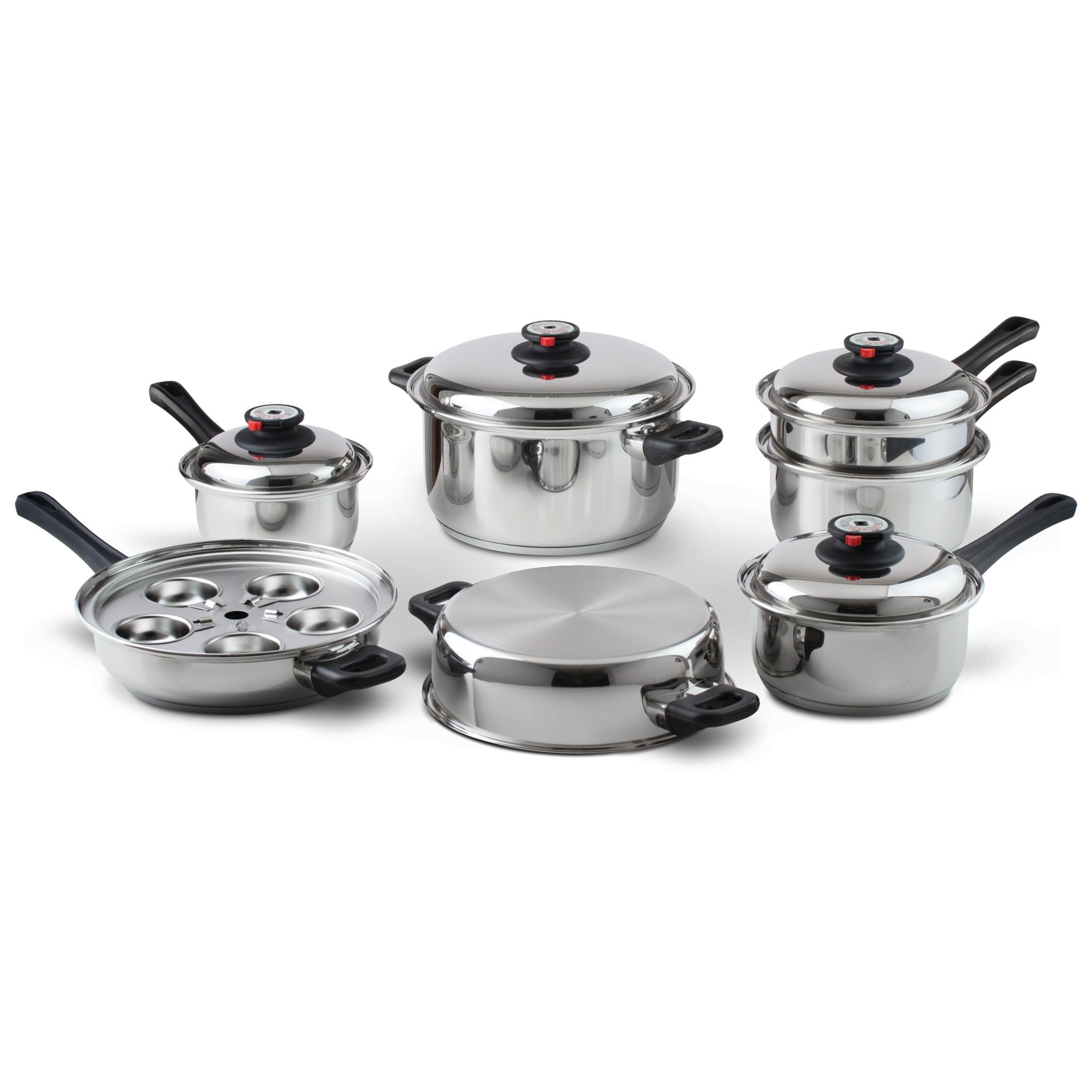 Maxam 9-Element Waterless Cooking Pot & Pan Set, Durable Stainless ...