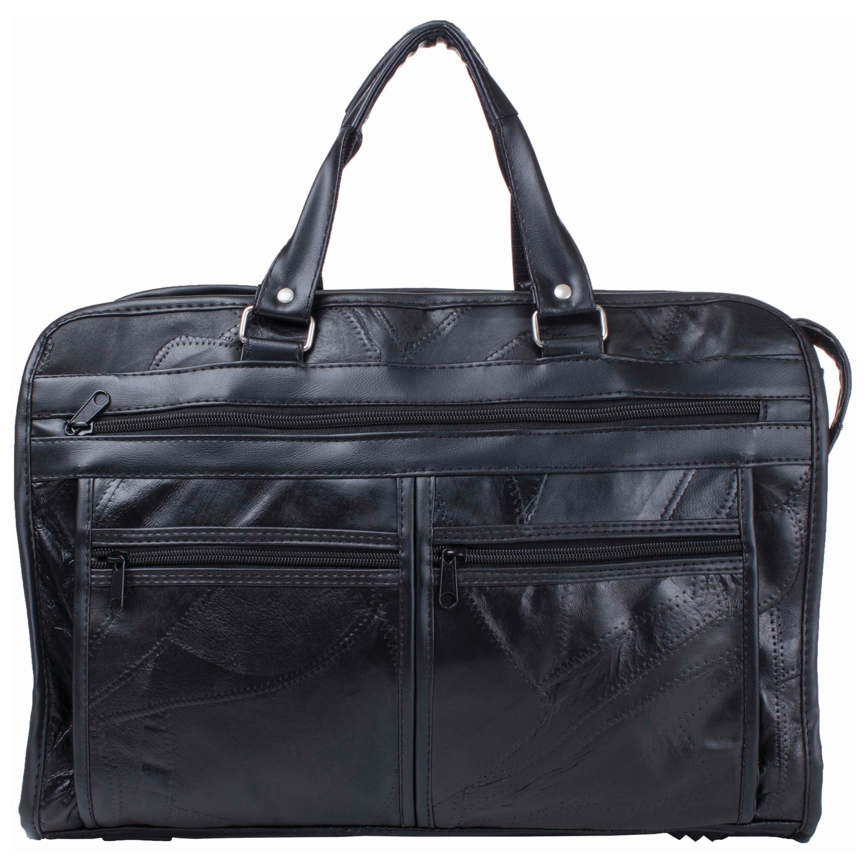 Maxam Brand Genuine Leather Briefcase features outside zippered pockets ...